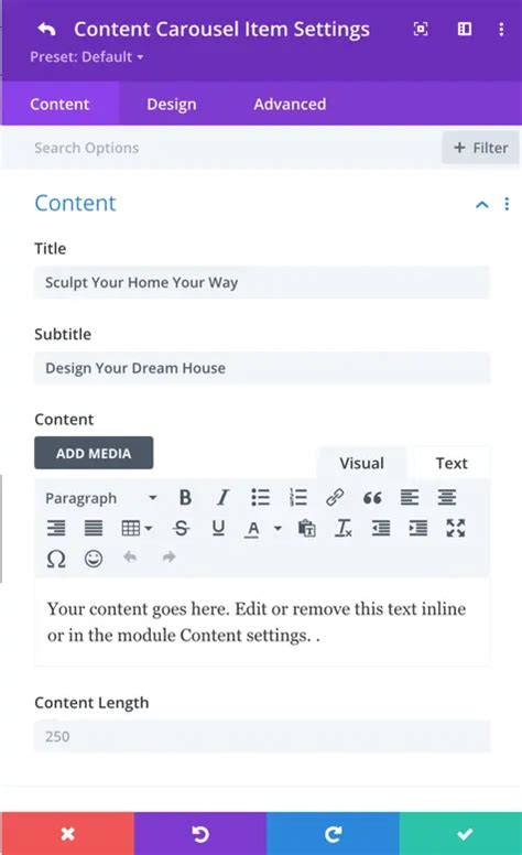 DE Content Carousel Divi Extended Documentation