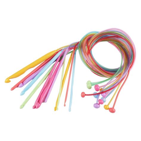 Пластмасова кука за тунизийско плетене на една кука Crisalida размер 6 мм жълта Emag Bg