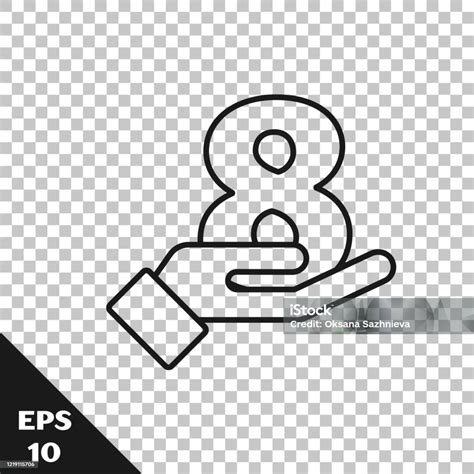 투명 한 배경에 격리 된 손 아이콘에 검은 선 8 3 월 국제 해피 우먼의 날 벡터 일러스트레이션 0명에 대한 스톡 벡터 아트 및 기타 이미지 Istock