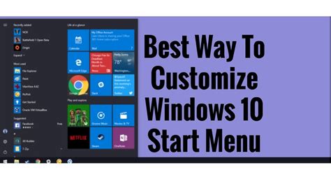 Customize Start Menu How To Customize The Windows 10 Start Menu ।erait Youtube