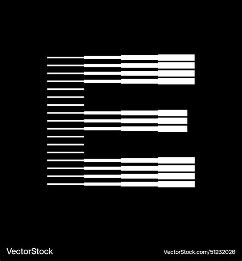 E Letter Lines Logo Icon Royalty Free Vector Image