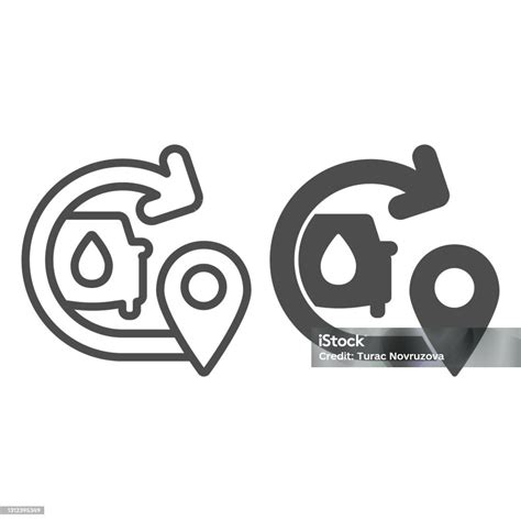 위치 맵 핀 라인과 솔리드 아이콘이있는 드롭 및 화살표 자동차 세척 개념 흰색 배경에 세차 기호가있는 지도 포인터 세차 대상 아이콘 개요 스타일 벡터 그래픽 가리키기에 대한