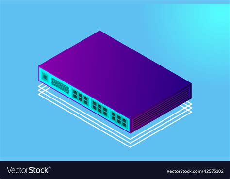 Isometric Switch With Up Link Port Royalty Free Vector Image