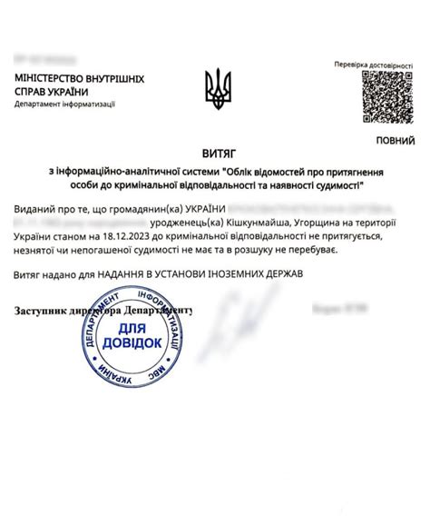 Витяг довідка про несудимість Замовити в Києві Ukrainian Touch