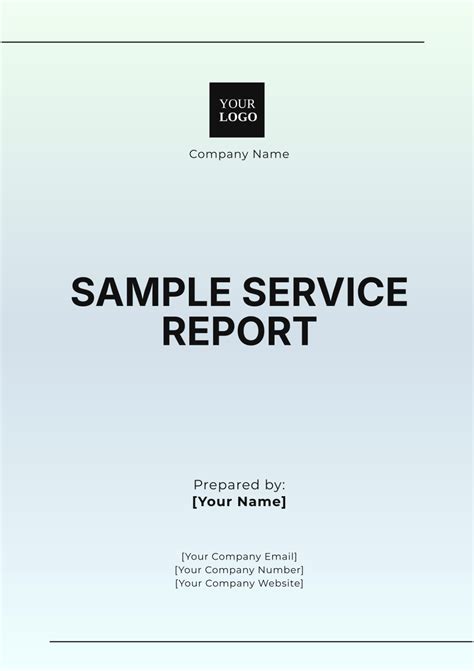 Free Service Report Template To Edit Online