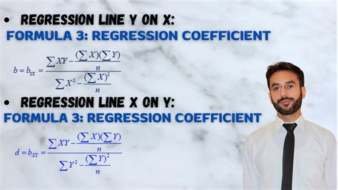 Regression Lines Formulas 3 Regression Coefficient Statistics