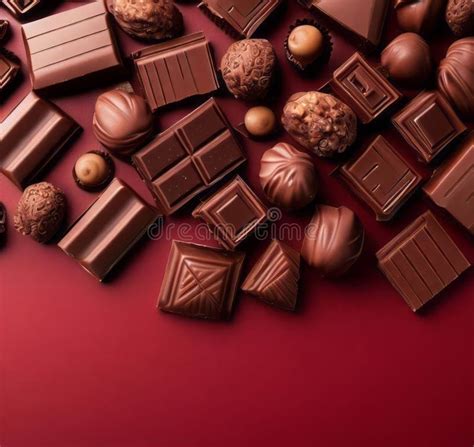 Gourmet Chocolate Assortment On Red Stock Illustration Illustration