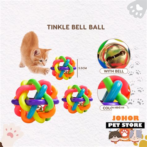 Pet Tinkle Bell Ball Cat Toy Soft Hallow Chasing Ring Ball Bola
