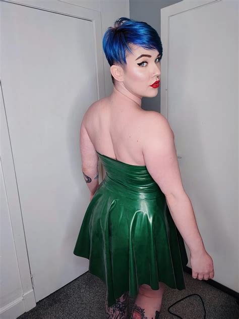 A Metallic Green Latex Dress Essentially Just Made A Circle Skirt And