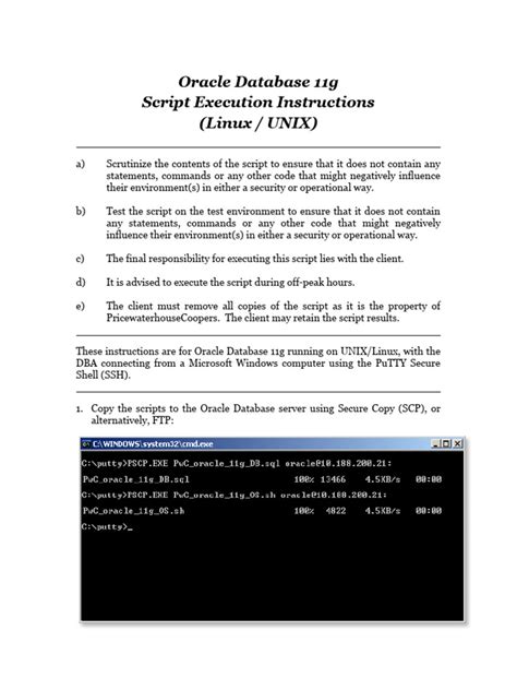 Howto And Legal Requirements For Oracle 11g Unix Script Pdf Secure Shell Data Management