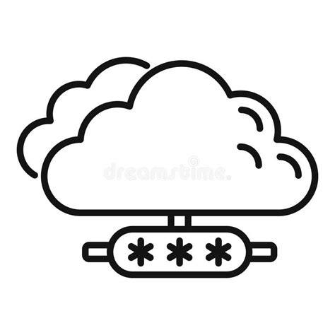 Secure Cloud Data Icon Outline Vector Code Lock Stock Vector Illustration Of Enigma Security