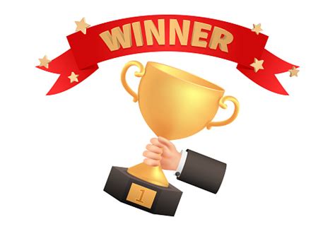 챔피언 상 상 황금 컵 우승자는 빨간 리본에 잔을 손에 들고 1에 대한 스톡 벡터 아트 및 기타 이미지 1 1위 2 Istock