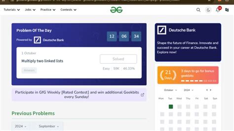 Geekstreak2024 Geekstreak2024 Geeksforgeeks Deutschebank