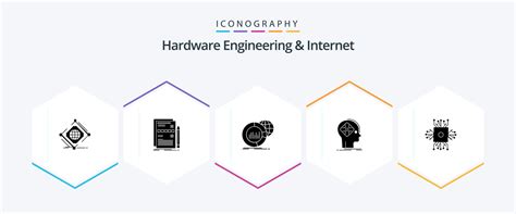 Hardware Engineering And Internet 25 Glyph Icon Pack Including Future