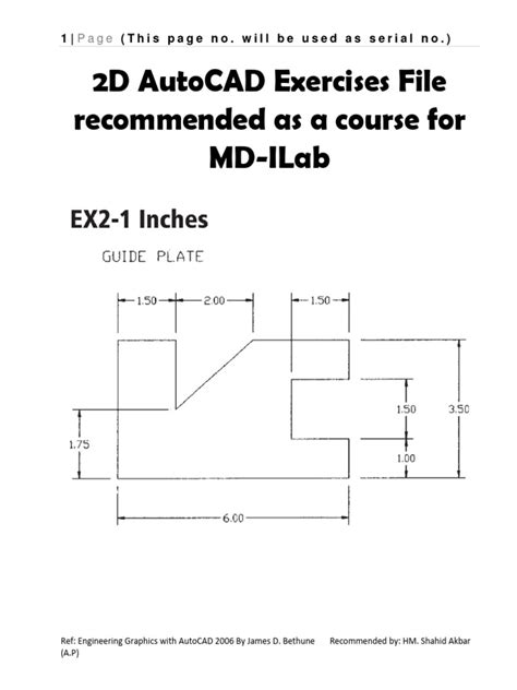 2 D Autocad Exercises File Pdf Autodesk Software