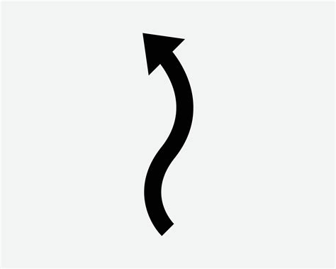 Wave Arrow Up Left Icon Wavy Bend Curve Curvy Curly Point Pointer Navigation Path Direction