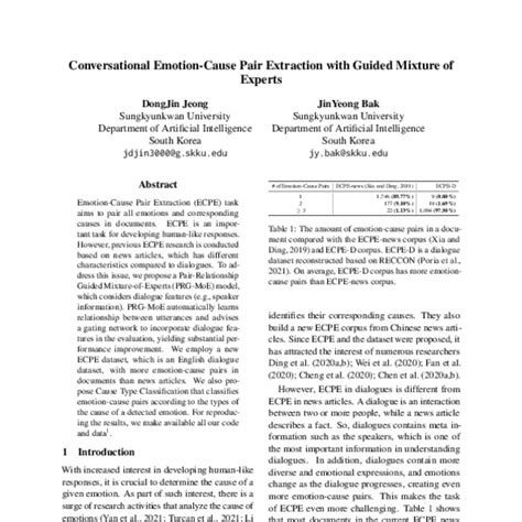 Conversational Emotion Cause Pair Extraction With Guided Mixture Of Experts Acl Anthology
