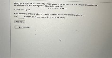 Solved Using Your Favorite Statistics Software Package You