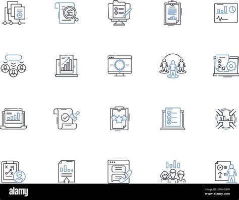 Polling Line Icons Collection Survey Voting Election Questionnaire Feedback Response Data