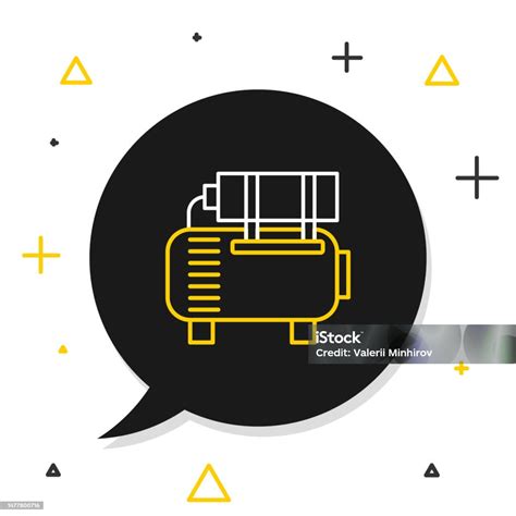 흰색 배경에 격리 된 라인 공기 압축기 아이콘 다채로운 개요 개념 벡터 금속에 대한 스톡 벡터 아트 및 기타 이미지 금속 기계 부분 기포 Istock