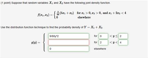 Solved 1 Point Suppose That Random Variables X1 And X2 Have