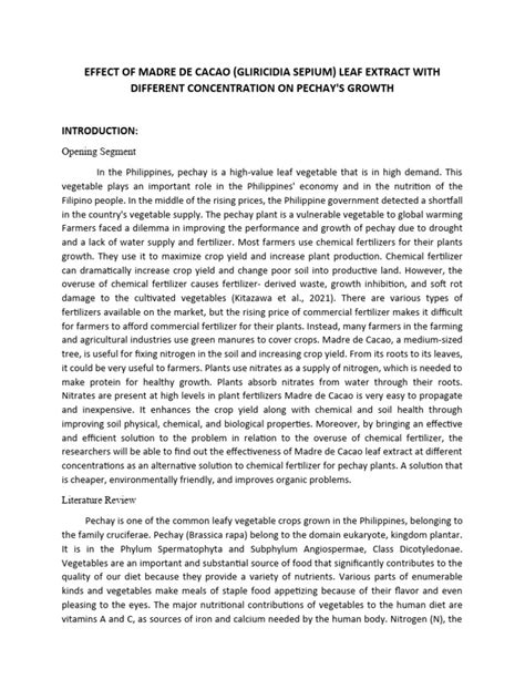Sip Title And Introduction 1 Pdf Fertilizer Vegetables