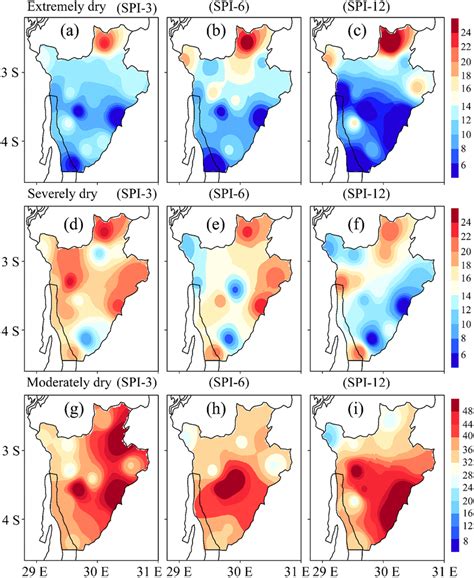 Spatial Patterns Of Drought Duration By The Number Of Months Based On