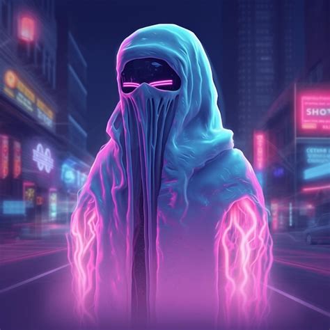 Um Pôster De Um Letreiro De Néon Para Um Filme Chamado Fantasma No Escuro Foto Premium