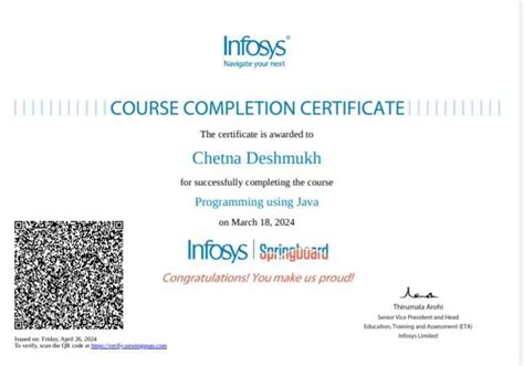 Chetna Deshmukh On Linkedin Completed With My Programming Using Java