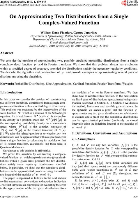 On Approximating Two Distributions From A Single Complex Valued Function