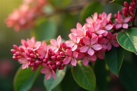 Clusters Of Pink Flower Buds On Photinia Branches Flowers Branch