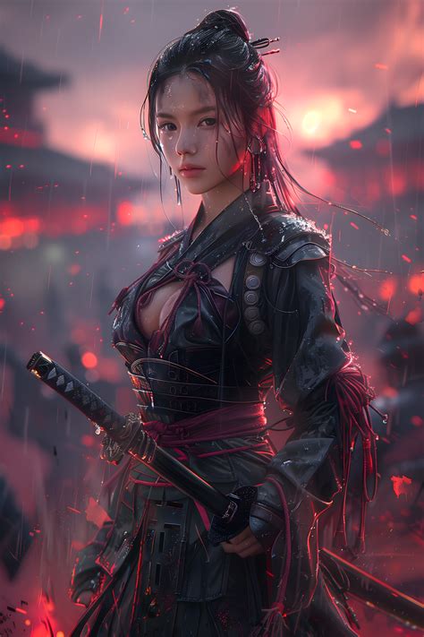 Download Girl Woman Katana Royalty Free Stock Illustration Image