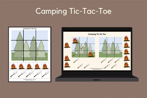 Camping Tic Tac Toe Reinforcement Activity Speech Therapy Ideas
