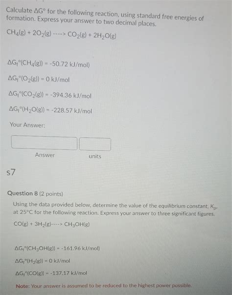 Solved Calculate AGº for the following reaction using Chegg