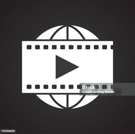 그래픽 및 웹 디자인 현대 간단한 벡터 기호에 대 한 검은 배경에 가상 현실 투어 아이콘 인터넷 개념입니다 웹사이트 디자인 웹