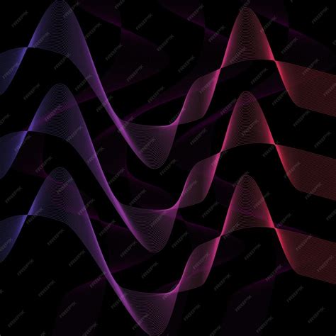 음파 배경 디자인 초음파 그라데이션 바탕 화면 그림 프리미엄 벡터