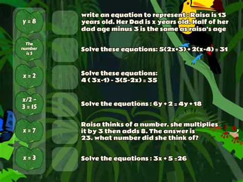 Constructing And Solving Equations Match Up
