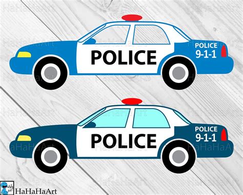 Police Cars Clip Art Cutting Files Svg Eps Dxf Png  Digital