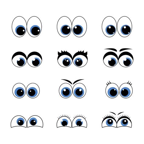 Cartoon Funny Eyes Collection 29747267 Vector Art At Vecteezy