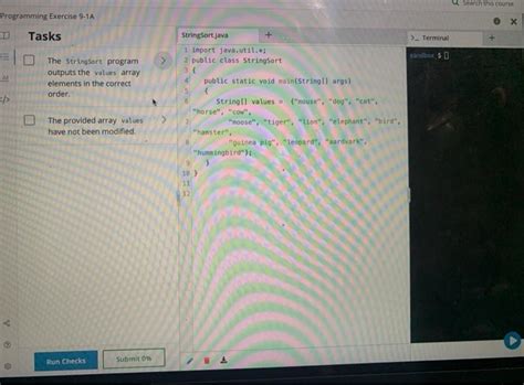 Solved Search this course Programming Exercise 9 1A х Tasks Chegg
