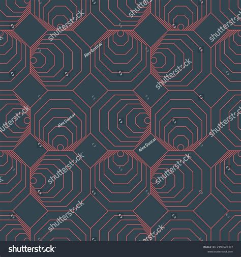 Modern Octagons Outline Seamless Pattern Vector Stock Vector Royalty Free 2190520397