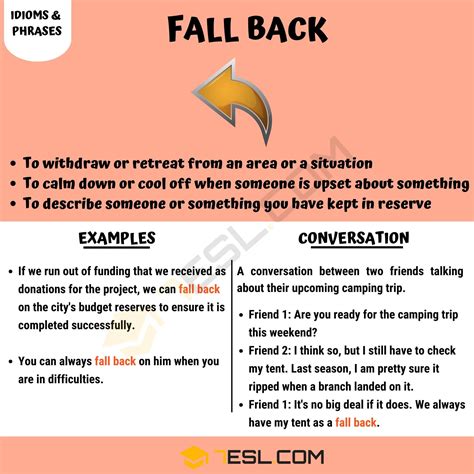 Fall Back Meaning Origin And Examples • 7esl