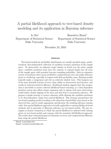 A Partial Likelihood Approach To Tree Based Density Modeling And Its