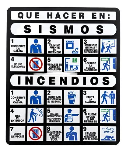 Señalamiento Sismos E Incendios 25x30 Rojo Meses Sin Interés