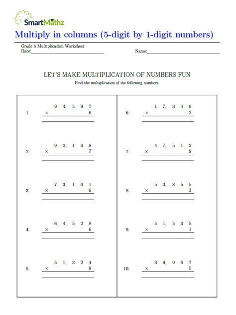 Grade 6 Multiplication Archives Smartmathz