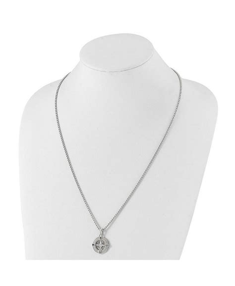 Chisel Polished Compass Pendant On A Box Chain Necklace Macys