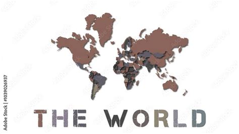 The World Map With Paper Regions Animated World Map Growing From Regions And Title Letters