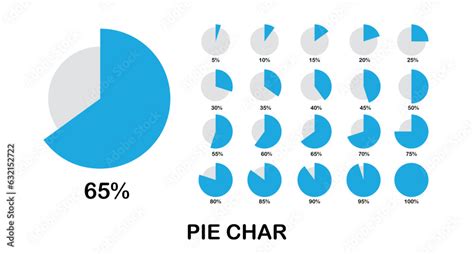 20 Set Pie Chart Percentage Graph Design Infographic Vector 3d Pie Chart Colorful Circle