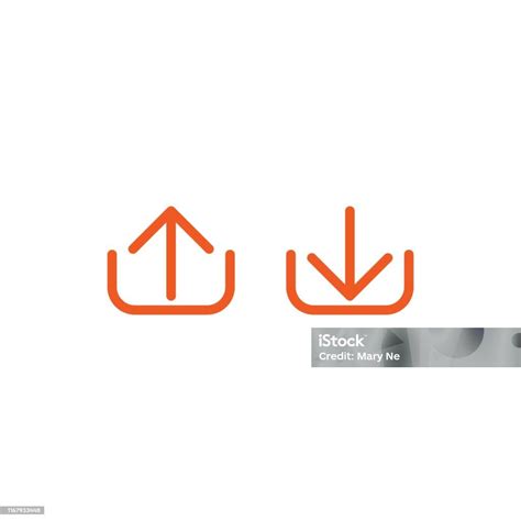 상자에 상자 화살표 아래로 빨간색 얇은 화살표 흰색으로 격리된 플랫 아이콘입니다 포인트 다운 버튼을 누를 수 있습니다 남쪽 기호 개선에 대한 스톡 벡터 아트 및 기타 이미지