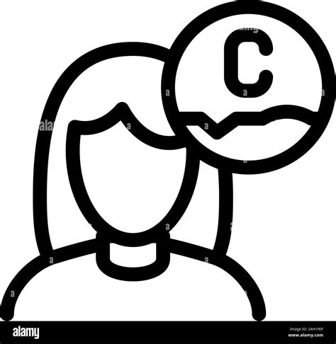 Woman And Ascorbic Acid Icon Outline Illustration Stock Vector Image